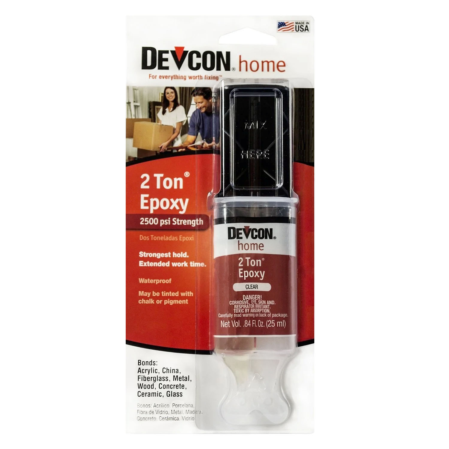 Devcon home 2 Ton extra erős két komponensű epoxi színtelen ragasztó (S ...
